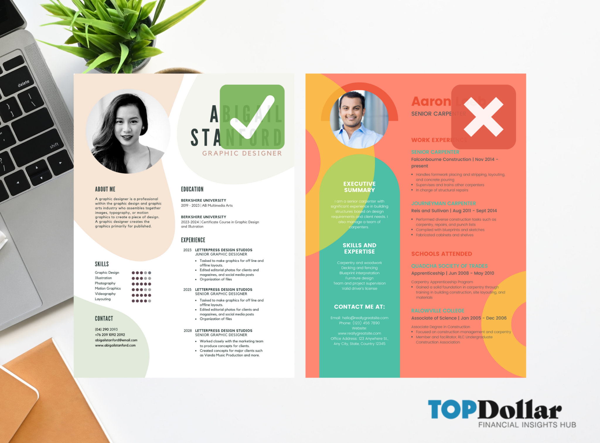 Visual Resumes: Do’s and Don’ts With 12 Examples - Top Dollar